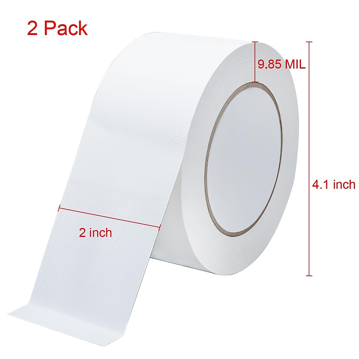 XUXU 2 Pack Duct Tape Heavy Duty Waterproof White Duct Tape, Strong Adhesive Duct Tape Bulk for Indoor Outdoor Repairs Tear by Hand, 40 Yards x 2 Inch Total