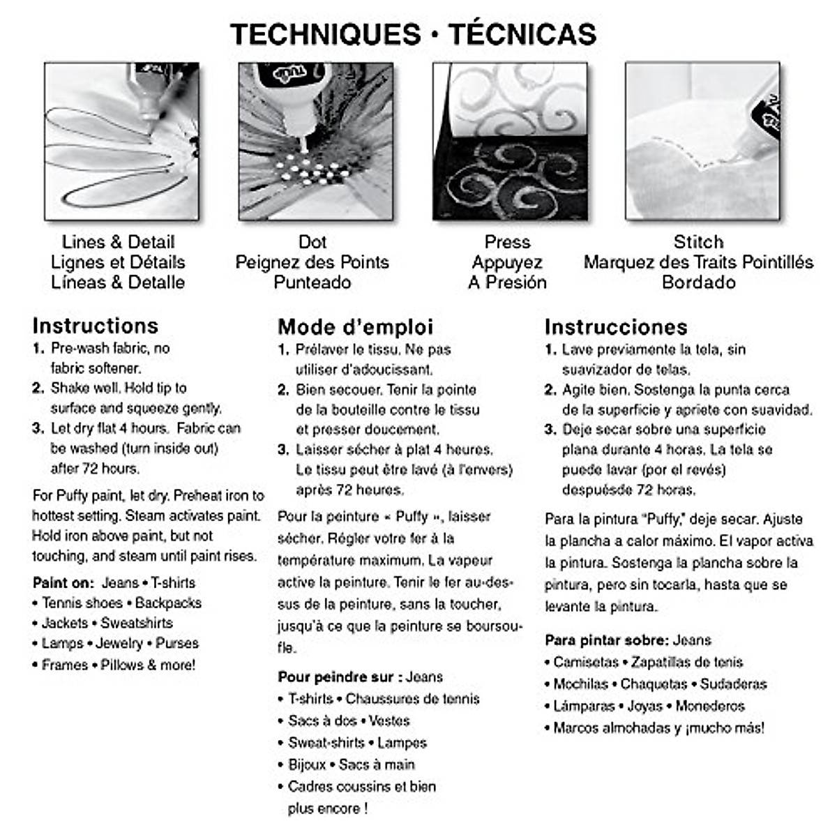 Tulip 17581 Dimensional Metallic Fabric Paint, 6-Pack (Puffy)