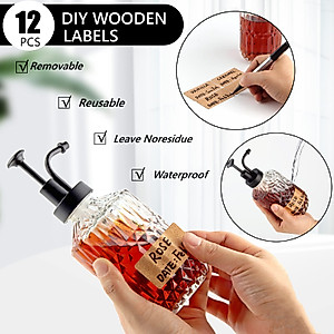 Shining Craft Syrup Pump Dispenser Coffee Syrup Dispenser with Labels, Syrup Bottles 3 Pack 11.8 oz / 350ml, Glass Coffee Pump Dispenser for Coffee Bar, SC058 (Black 3 Pack)