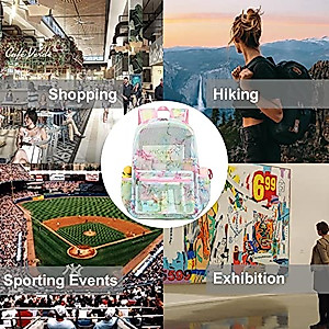 CAMTOP Mesh Backpack for Kids Girls Semi-TransparentSee Through Sturdy School Bookbag Casual Daypack for Beach Swim Work Gym(Marble68)