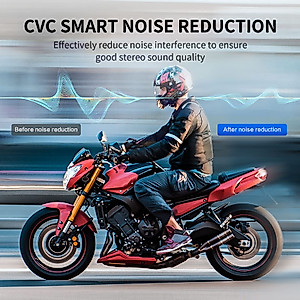 Fodsports FX8 AIR Motorcycle Bluetooth Headset, 1000M Motorcycle Communication Systems with 3 Sound Effects, Hands-Free Helmet Intercom with CVC Noise Cancellation, IP65 Waterproof, FM Radio, 1 Pack