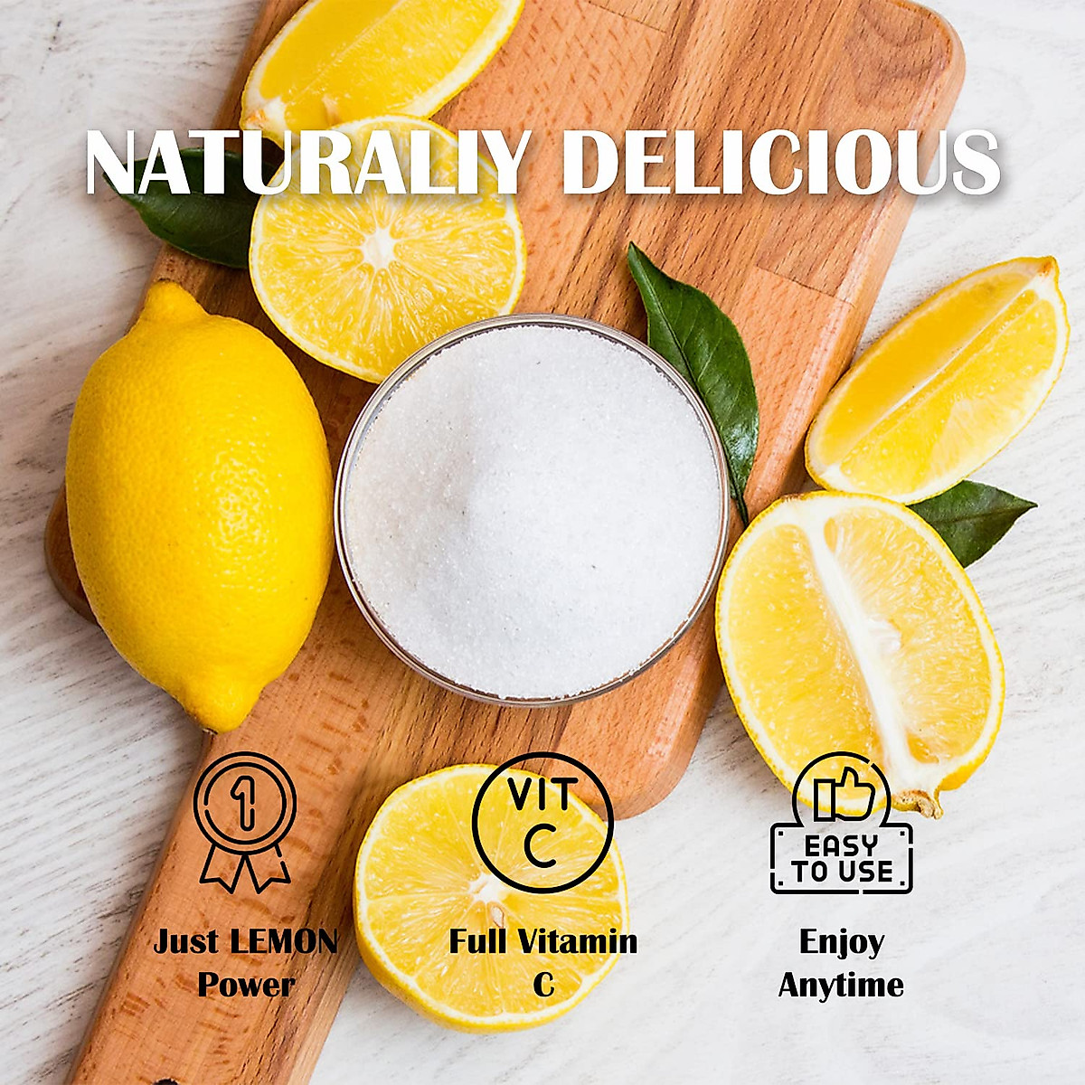 Grelim Lemon Powder 11.30 Oz, 100% Lemon Juice Freeze Dried Powder, Filler Free, Gluten-Free, Rich in Natural Vitamin C Fresh Squeezed Lemon Flavor Great for Beverages, Smoothies 320g