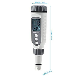 Digital PH Meter, Professional PH & Temperature Meter Portable Water Quality Tester Acidimeter PH818 0-14 pH Measurement Smart Precise ans Sensor LCD Screen