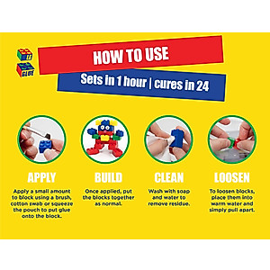 Le Glue Temporary Glue | Non-Permanent Clear Adhesive Glue for Plastic Building Blocks | No Messy Break-Ups | Non-Toxic Model Glue Formula | Seen on Shark Tank, Created for Kids, by a Kid