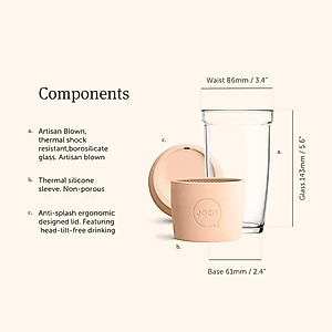 JOCO Cup 16oz - Eco-innovative Borosilicate Glass Reusable Classic Cup - (Army Green)