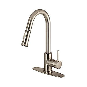 Kingston Brass LS8628DL Concord Pull-Down Sprayer Kitchen Faucet, 8-5/16" in Spout Reach, Brushed Nickel