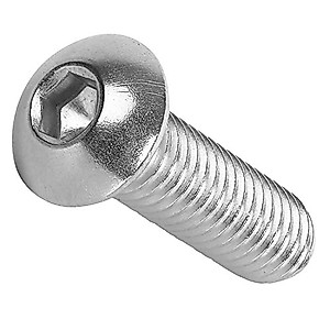 KINJOEK 100 Packes 1/4-20 x 1 Inch Button Head Socket Cap Bolts Screws, Allen Hex Socket Drive, 304 Stainless Steel 18-8, Full Thread, Bright Finish, Heavy Duty Machine Hexagon Screw Drive