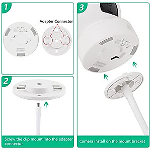 Baby Monitor Clip Mount for Kasa Indoor Pan/Tilt Smart Security Camera EC70 and KC410S, Flexible Gooseneck Baby Monitor Holder for Crib Without Tools or Wall Damage - White