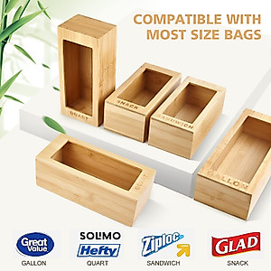 Ziplock Bag Storage Organizer For Kitchen Drawer - This Storage Dispenser for Drawer - ZipLock Bag Container Organizer in 4 Sizes, Gallon, Snack, Quart and Sandwich