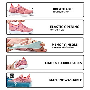 ZHILETAO Boys & Girls Lightweight Mesh Sneakers for Slip-on Walking Running Shoes for Pink Size 2M Little Kids
