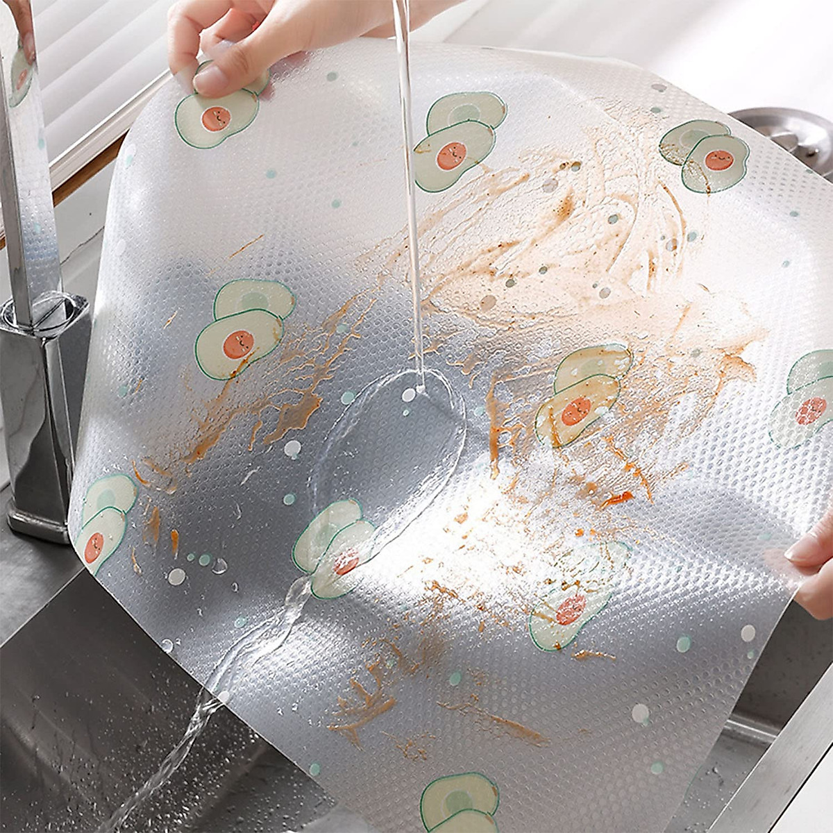 CHANMOL Shelf Liner, Washable Non-Slip EVA Refrigerator Liner, for Fridge Shelf Cabinet Drawer Dresser (Lemon, 17.7" x 78.7")