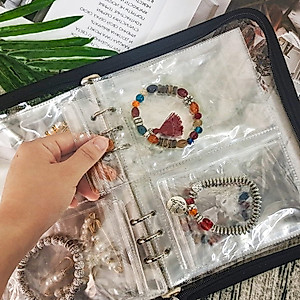 LingLingo Jewelry Pouch Clear Self Seal Plastic Zipper Bags for Necklace Bracelet Packing Storage Transparent PVC Lock Pouches, Pack of 48