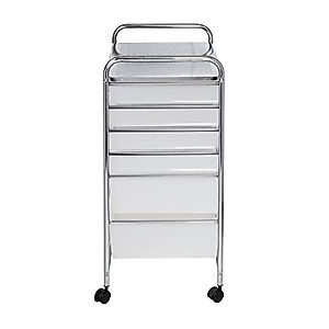 XDONE Rolling Storage Cart and Organizer with 12 Plastic Drawers，Clear，25.31 Lx 15.16W x 32.09H