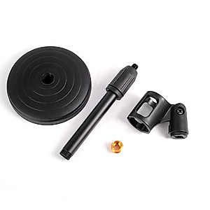 Poocar Desktop Microphone Stand,Heavy Duty Table Desk Microphone Stand with Non-Slip Metal Base, 3/8" and 5/8" Adapter Adjustable Height for Blue Yeti Snowball Spark & Other Microphone