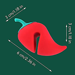 QWDLID 6 Pieces Spill-proof Lid Lifter Silicone Heat Resistant Holder Keep The Lid Open Cooking Helpers Creative Carrot Chili Chicken Drumstick Shape Release Steam Kitchen Gadgets for Cooking