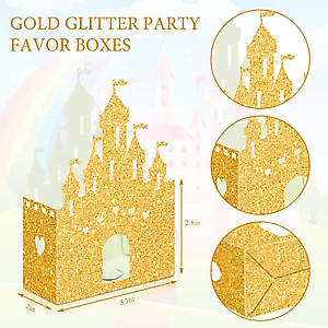 Chrisfall 24 Pieces Princess Castle Boxes Princess Castle Candy Boxes Princess Castle Party Decorations Glitter Princess Castle Birthday Favor Boxes for Wedding Birthday Party Supplies