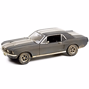 Greenlight 1967 Coupe Matt Black with White Stripes (Weathered) (Adonis Creed's) Creed II (2018) Movie 1/18 Diecast Model Car 13626