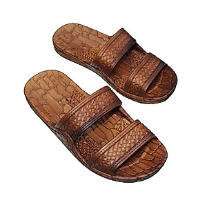 Hawaii Brown and Black Jesus sandals for Kids.(These kid sandals run 2 sizes smaller than US kid sizes) (Kid 3, Brown)