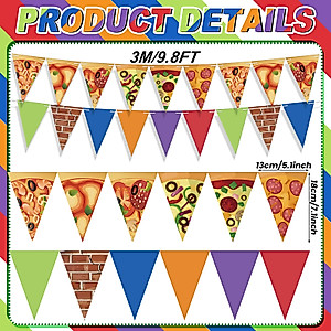 FuWeave 5 Pcs Turtle Party Banners Pizza Birthday Party Decorations Turtle Paper Banner Turtle Garland Pizza Pennant Flags Green Turtle Triangular Flag for Turtle Birthday Party Supplies