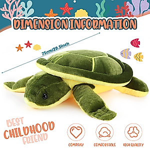 Civaner Turtle Stuffed Animals Sea Turtle Plush, Valentines Day Gifts for Kids, Plush Pillow Toys, Tortoise Toys Doll for Birthday(30 Inches)