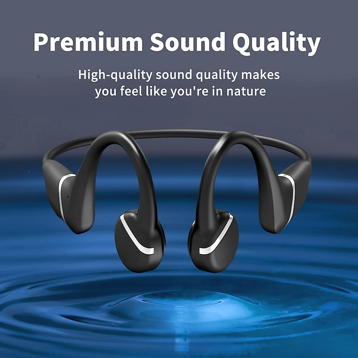 Uigsas Bone Conduction Headphones Open Ear Bluetooth Wireless On Ear Headphones Headset for Sport and Running Built-in Mic Wireless Earphone Headset