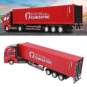 Container Truck Model, 1: 48 Alloy Toy Highly Simulation Children Car Toys Vehicle(Red)
