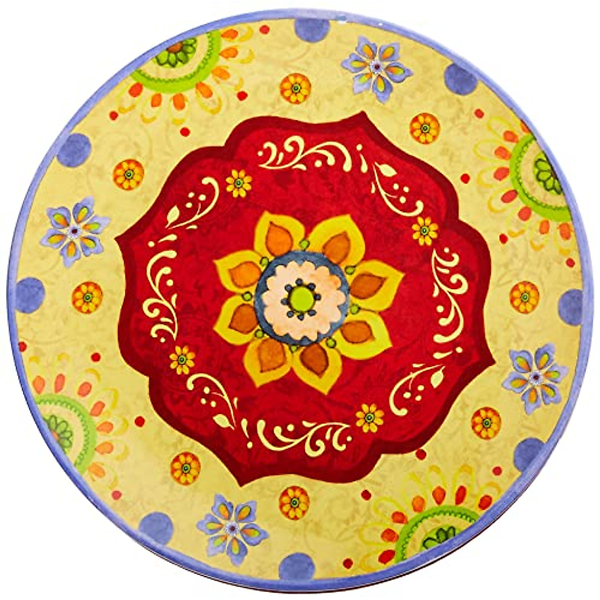 Certified International Tunisian Sunset 9" Dinner Plates, Set of 4, 10.5", Multicolor