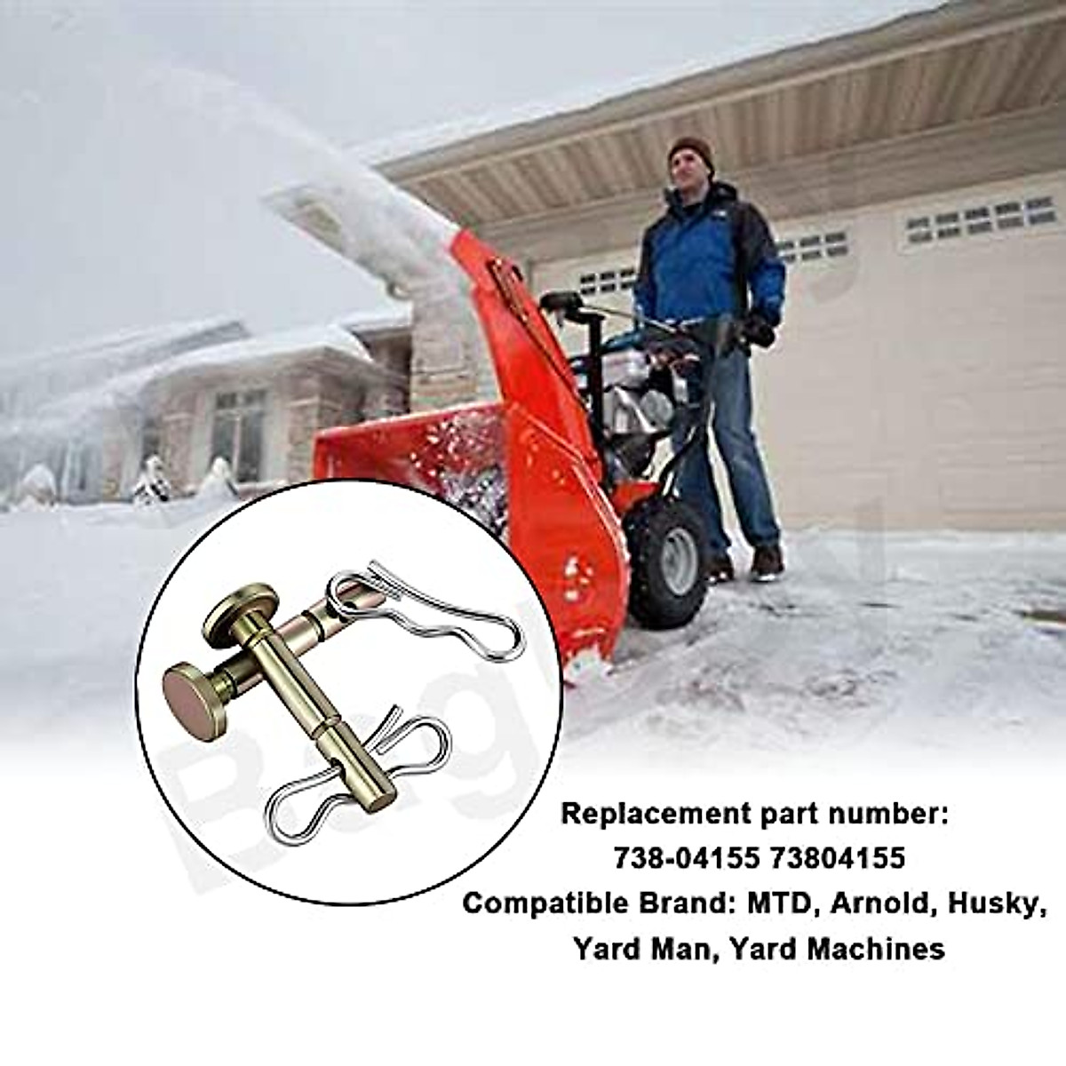 10 pcs Shear Pins 738-04155 & Cotter Pins 738-04155 for Snowblower Shear Pins, Compatible with MTD Troy-Bilt Craftsman 738-04155 738-0763 & More - 2007 and After Fits Cub Cadet Snow Blower Shear Pin