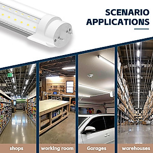 lvsdak T8 Led Bulbs 4 Foot, 5000K 45W 5850LM 24-Pack, 4ft Ballast Bypass Led Bulbs Super Bright LED Daylight, Fluorescent Light Replacement, T8 4' Led Tube Shop Light for Workshop Garage Warehouse