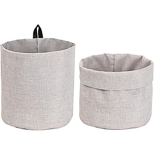 Bigso Box of Sweden Soft Hang Around Hanging Storage Basket Small | For Organizing Everyday Necessities | Collapsible Wall Hanging Storage Basket for Closets | 6.7" x 6.7" | Small | Navy