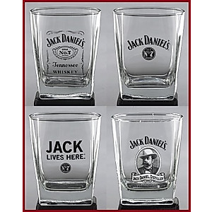 Jack Daniel's Double Old Fashioned Glass DOF Set of 4