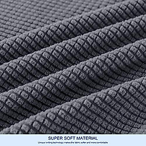SUBRTEX 3 Piece Sofa Cover High Stretch Couch Slipcover for 2 Cushion Soft Sofa Slipcover Loveseat Cover Jacquard Fabric Furniture Covers with Elastic Bottom Machine Washable(Gray,Loveseat)