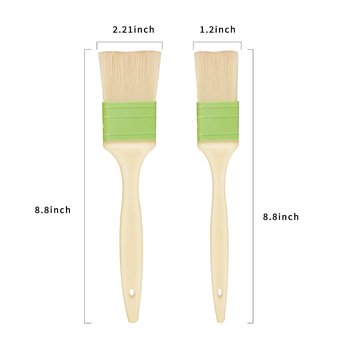 UOUYOO Set of 4 Pastry Brushes (1 Inch, 1 1/2 Inch) Basting Oil Brush to spread butter, oil, or egg wash on bread and pastries, or to apply sauces when grilling and barbecuing