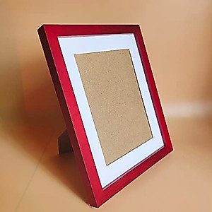 KELE MODEL 8x10 Picture Frames RED Solid Wood Frame, Plastic Panel (Film Needs to be Removed) Table or Wall.Front Window Opening 7.5x9.5 inch.