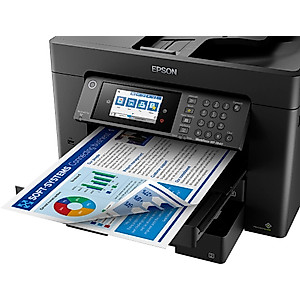 Epson Workforce Pro WF-78 Series Wireless All-in-One Inkjet Printer, Wide-Format Printing up to 13" x 19", Auto Duplex Print, Copy Scan Fax, Two 250-Sheet Trays, 50-Sheet ADF