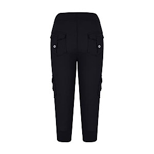 XUNRYAN Cargo Pants Womens Bootcut Yoga Workout Cropped Trousers Stretch Waist Athletic Fitness Sweatpants Casual Capri Pants