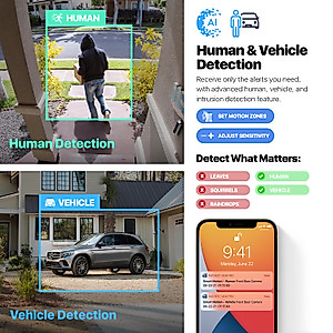 Amcrest UltraHD 4K (8MP) IP POE AI Camera, 4K @30fps, 98ft Night Color Vision F1.0, Security Outdoor Turret Camera, Vehicle & Human Detection, Active Deterrents, Built in Microphone, IP8M-DT3949EW-3AI