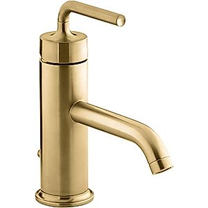 Kohler K-14402-4A-2MB Purist Bathroom Sink Faucet, Single-Handle Straight Lever Handle, Vibrant Brush Moderne Brass