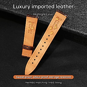 REZERO Leather Watch Bands for Men, Quick Release Watch Straps, Luxury Italian Alligator Grain Embossed Band Replacements 19mm 20mm 21mm 22mm