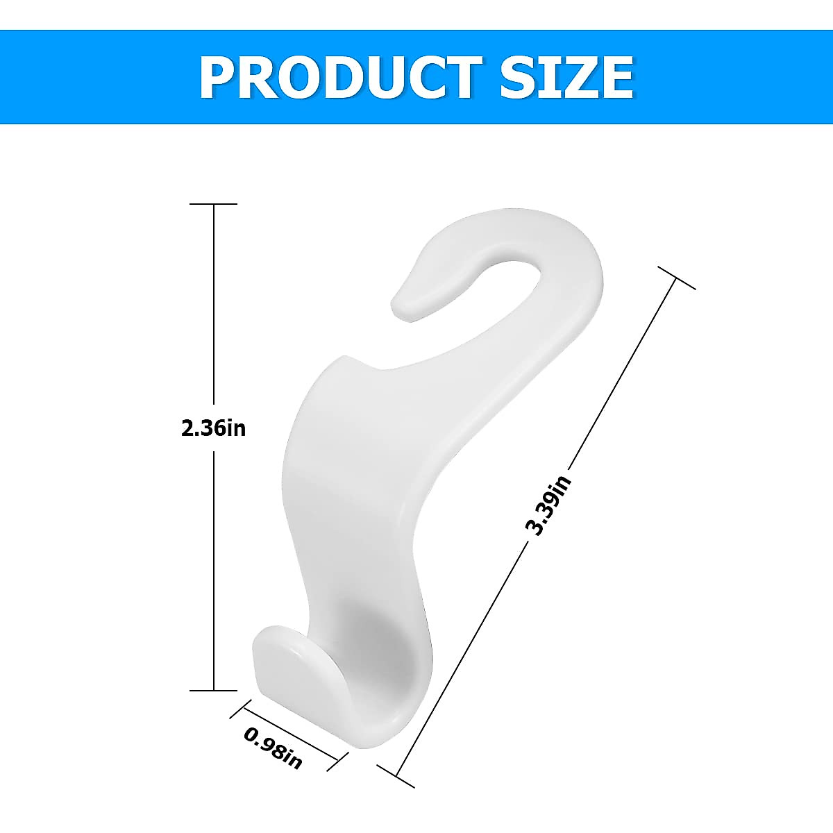 8sanlione Car Back Seat Headrest Hooks, 4PCS Vehicle Backseat Storage Organizer Hanger, Multifunctional Auto Headrest Hidden Hook Universal for Handbag Purse Backpacks Bags and Groceries (White)