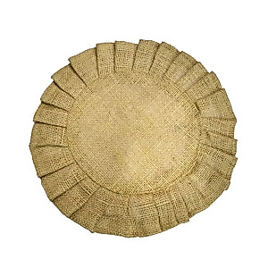 FIKIMOS Handmade Jute Firll Placemats Eco-Frindly Round Woven for Dining Table Wicker Placemats Size - 12" (1-Piece)