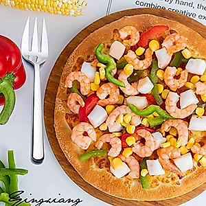 Enwinner Serving Spoons*2 Slot Spoons* 2 Forks *2 Buffet Colander Stainless Steel Banquet Set, Set of 6. Lenght 9" (6-spoon forks set)