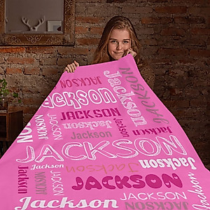 Puercha Personalized Name Blanket for Boy and Girl Custom Blanket with Name for Kids and Adult Personalized Baby Gifts Birthday for Daughter Son (50x60 Fleece)