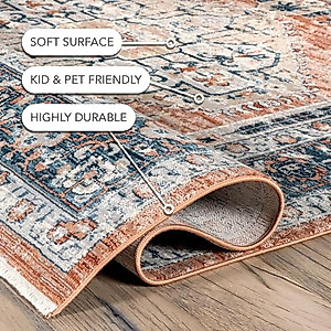 nuLOOM Zara Vintage Medallion Area Rug, 5x7, Orange