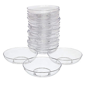 Royal Imports 6" Clear Plastic Saucer Plant Drip Tray, Low Pie Plate, Floral Flower Dish, Wedding, Party, Home and Holiday Decor, 24 Pack