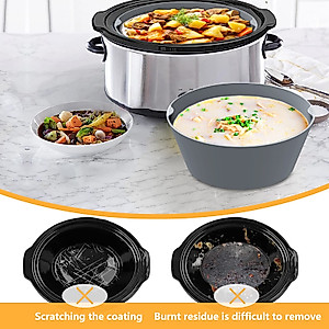 Silicone Slow Cooker Divider fit for Crockpot Leakproof Anti-Slip Reusable Insert Cooking Liner for 7-8QT Oval Slow Cookers Kitchen Accessories BPA Free Dishwasher Safe 1 Pack