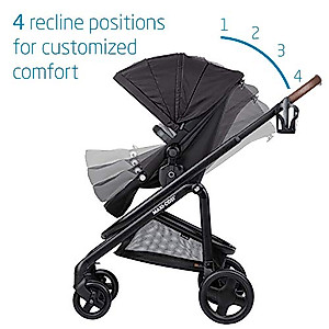 Maxi-Cosi Tayla Stroller, Modular Lightweight Stroller Seat, Parent or World Facing, Essential Black
