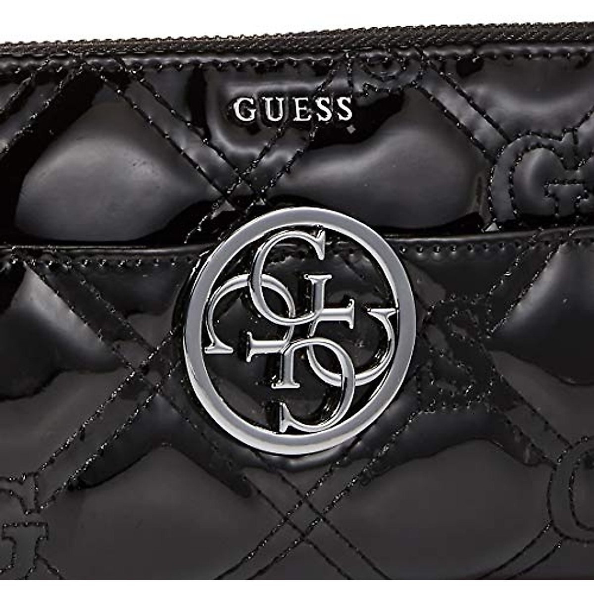 GUESS Kamryn Qltd Ptnt Lrge Zp Arnd, Black