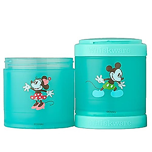 Whiskware Disney Stackable Snack Containers for Kids and Toddlers, 3 Stackable Snack Cups for School and Travel, Mickey and Minnie