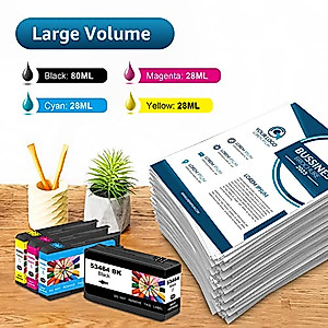 Transpex 53465 Compatible Ink Cartridge Replacement for Primera 53461 53462 53463 53464 Used for Primera LX1000 LX2000 Color Label Printers (4 Pack)